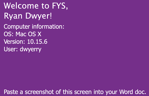 FYS Setting up your Computer